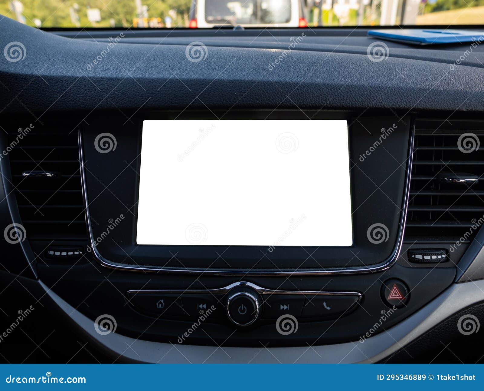 Car Stereo with a Blank Display Mockup Stock Image - Image of auto ...