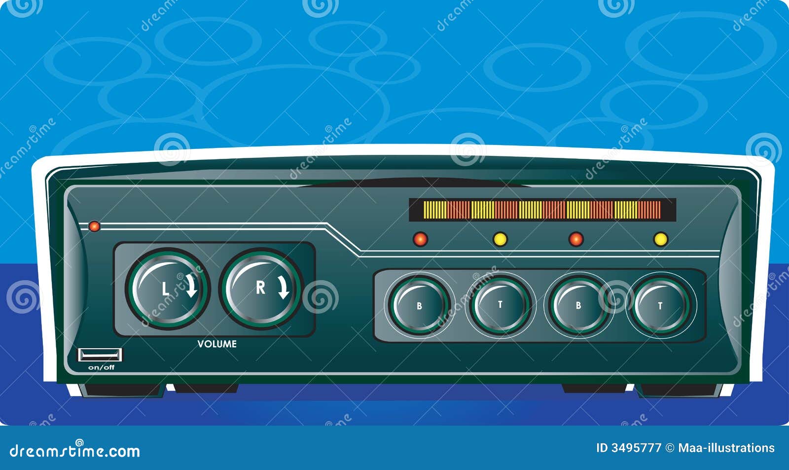 Car stereo with radio stock vector. Illustration of audio - 3495777
