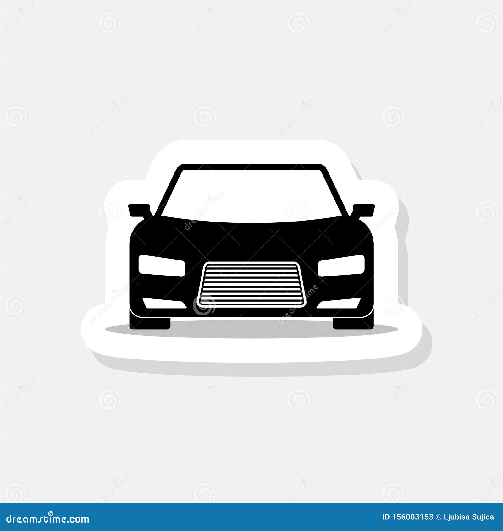 Car Sticker Icon. Front View Stock Illustration - Illustration of ...