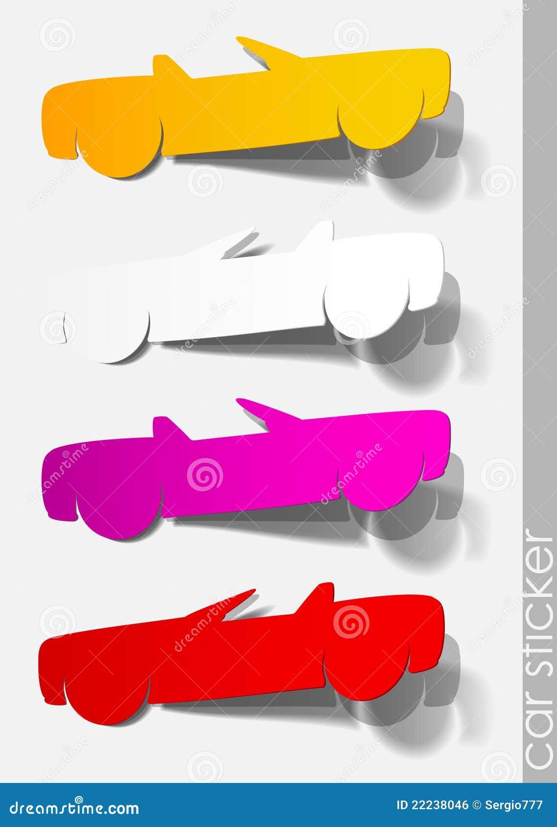 Car Sticker Realistic Auto Transport Travel Shadow Stock Vector ...
