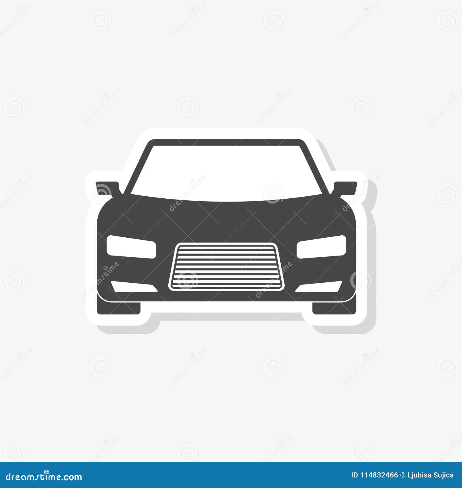 Car Sticker, Simple Vector Icon Stock Vector - Illustration of light ...