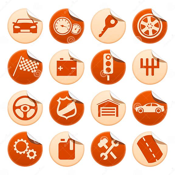 Car stickers stock vector. Illustration of collection - 14869018