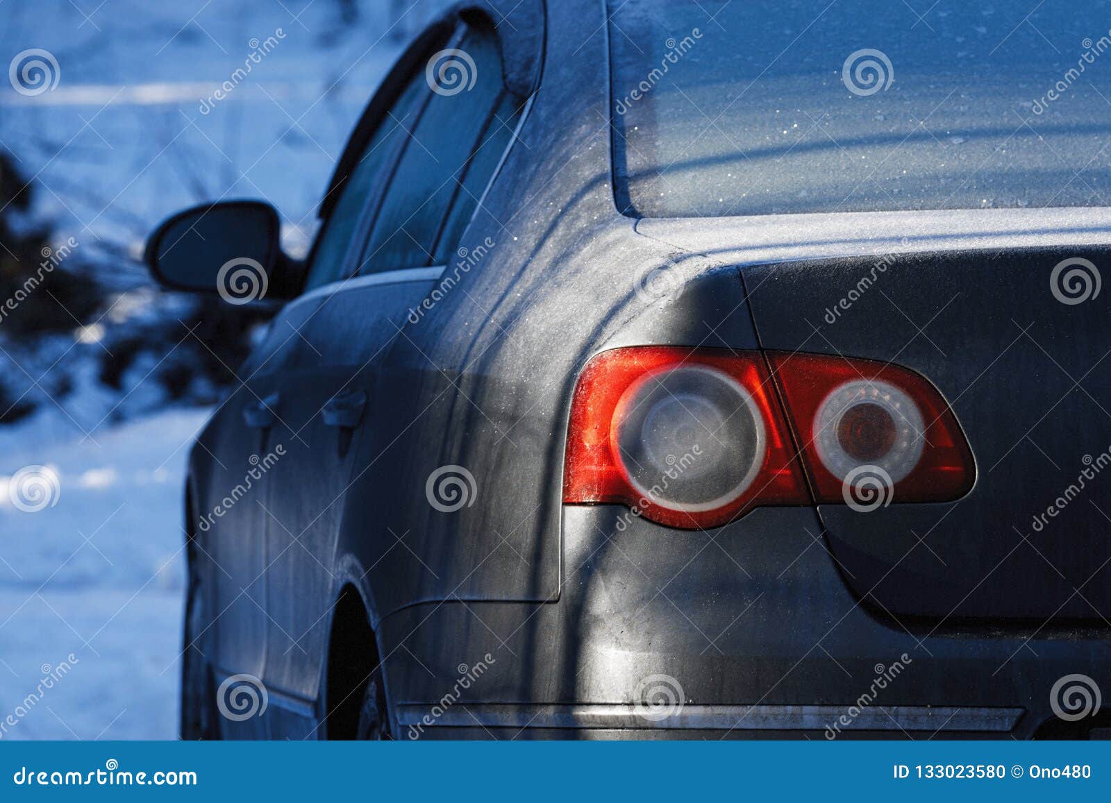 Car Stop Light in Winter. Covered with Snow Stop Signals Stock Photo ...
