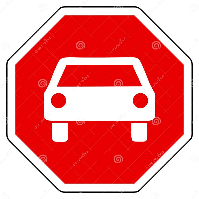 Car and stop sign stock vector. Illustration of sign - 228344636