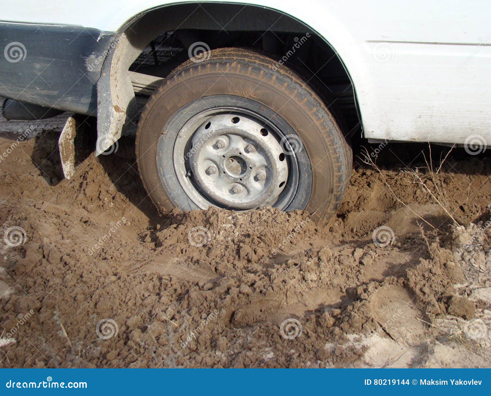 Car is stuck stock photo. Image of tires, wheel, road - 80219144