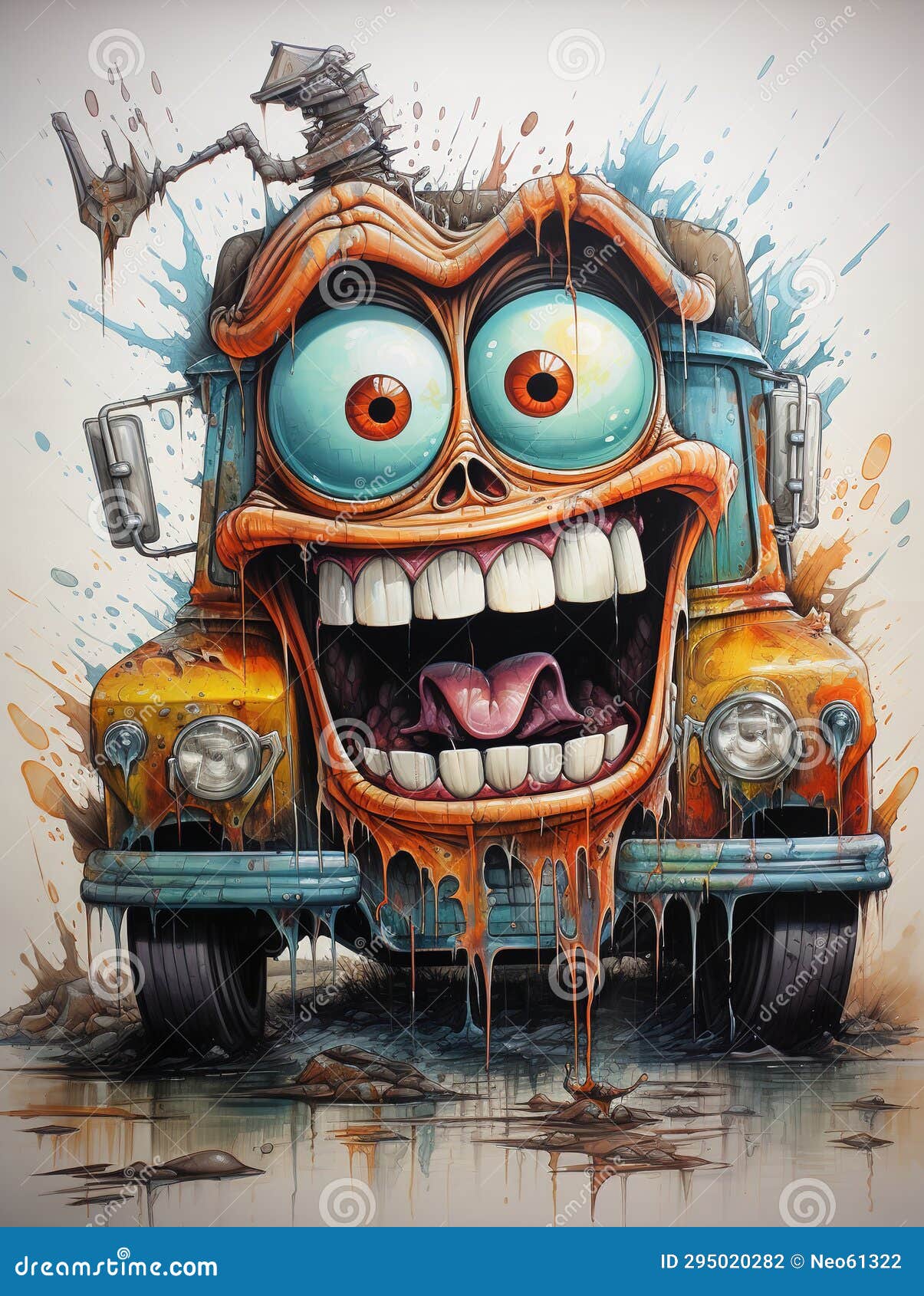 A Car in the Style of Gritty Horror Comics Generative AI Stock ...