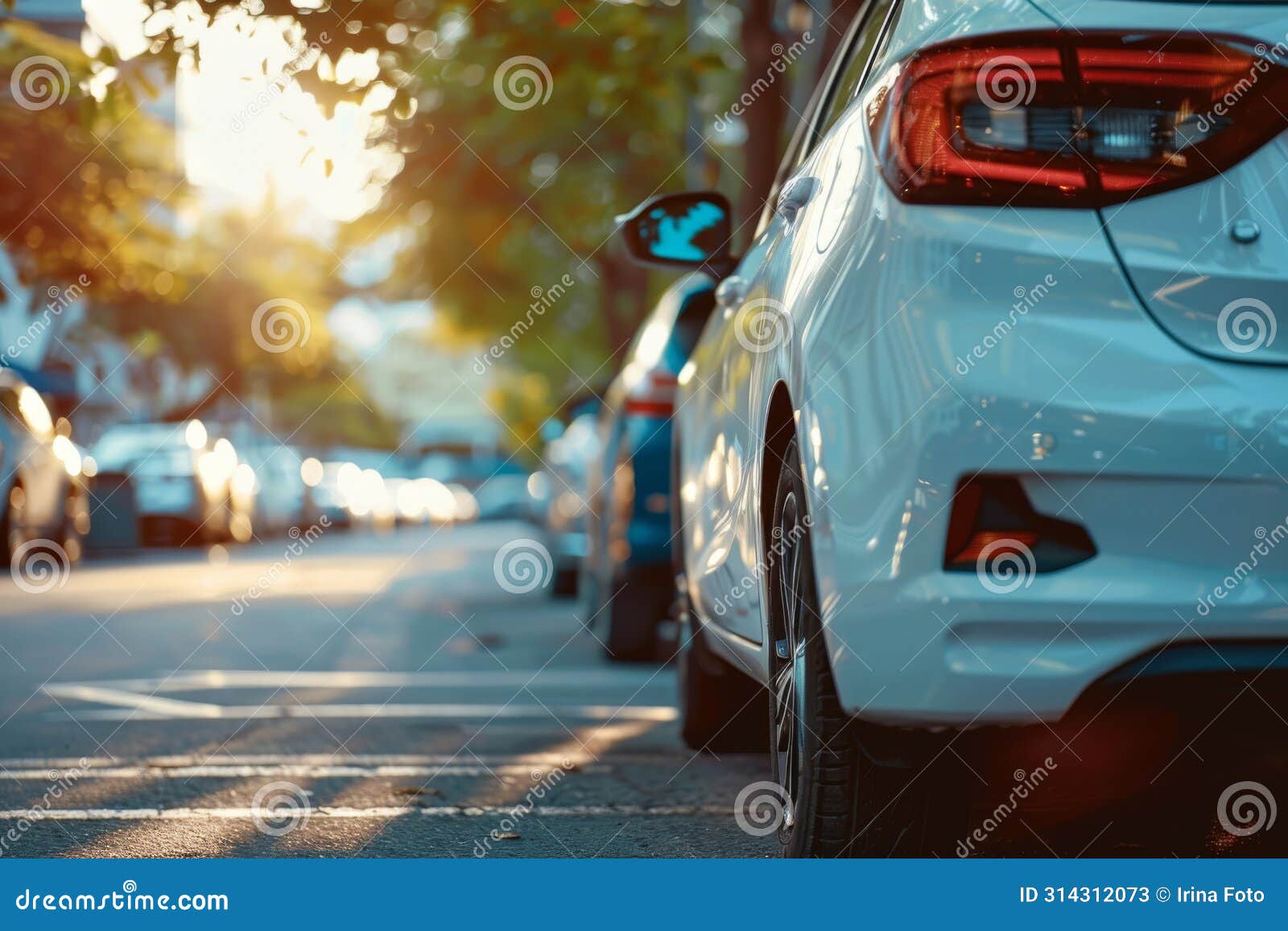 Car in Sunlight on Parking Lot Stock Image - Image of sunny, style ...