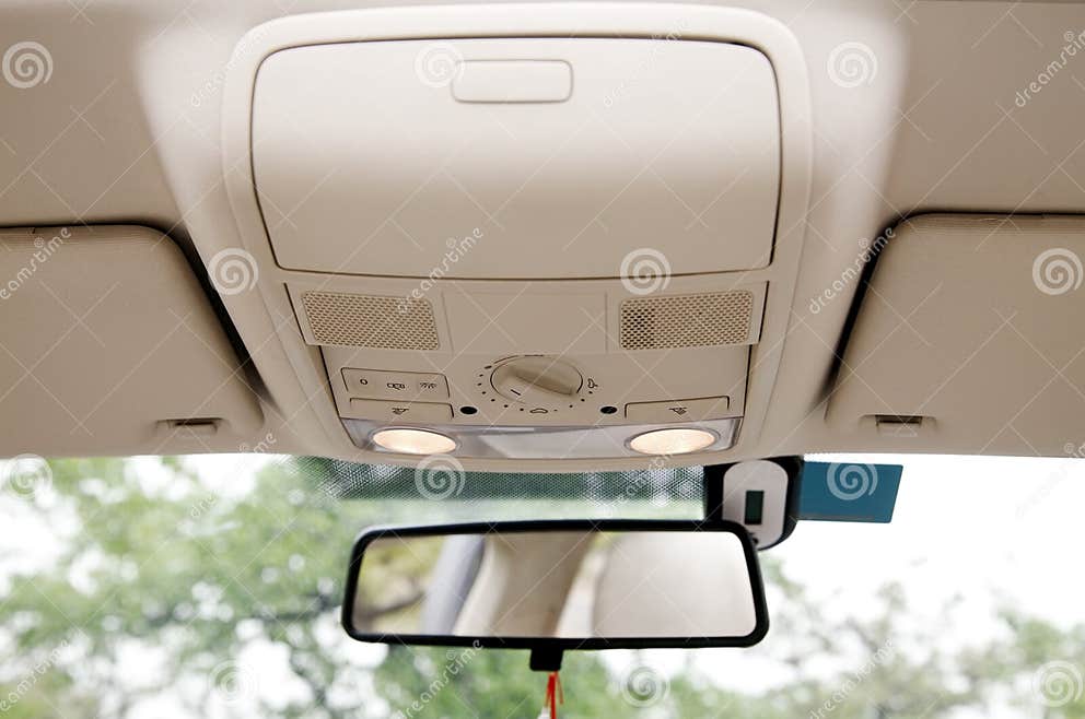 Car sunroof console stock image. Image of inside, button - 24408797