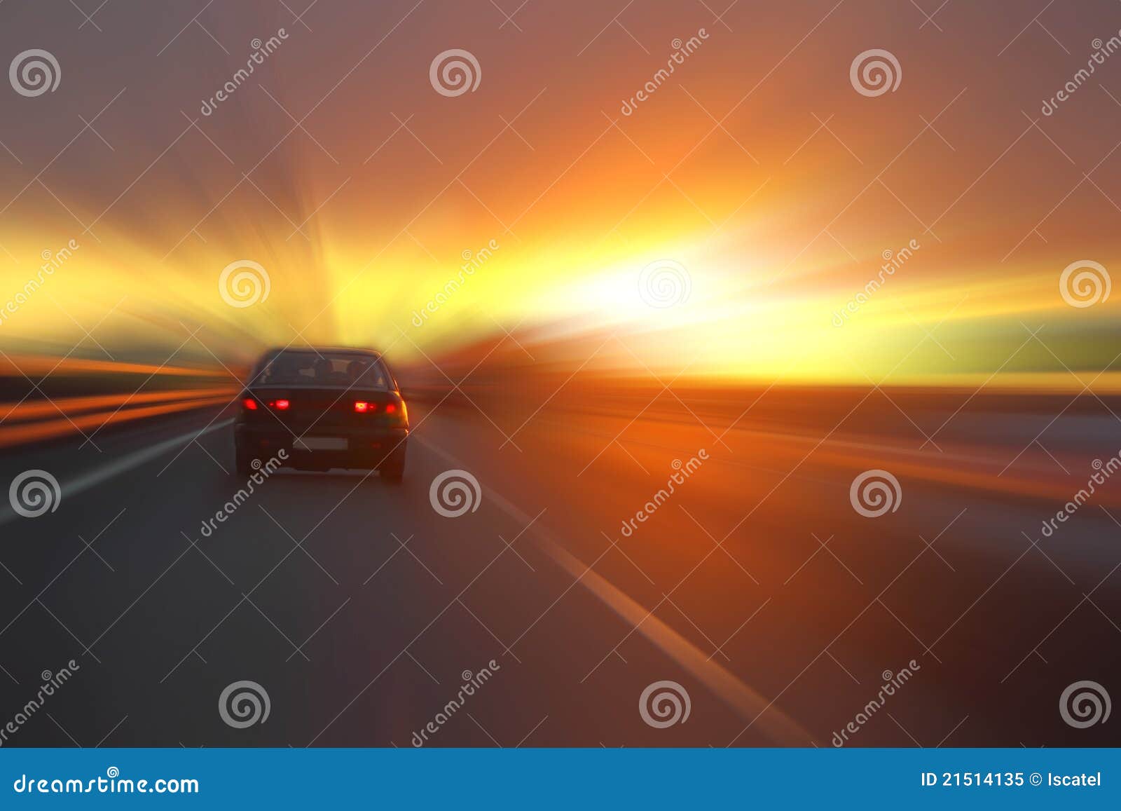 Car at sunset stock image. Image of abstract, evening - 21514135