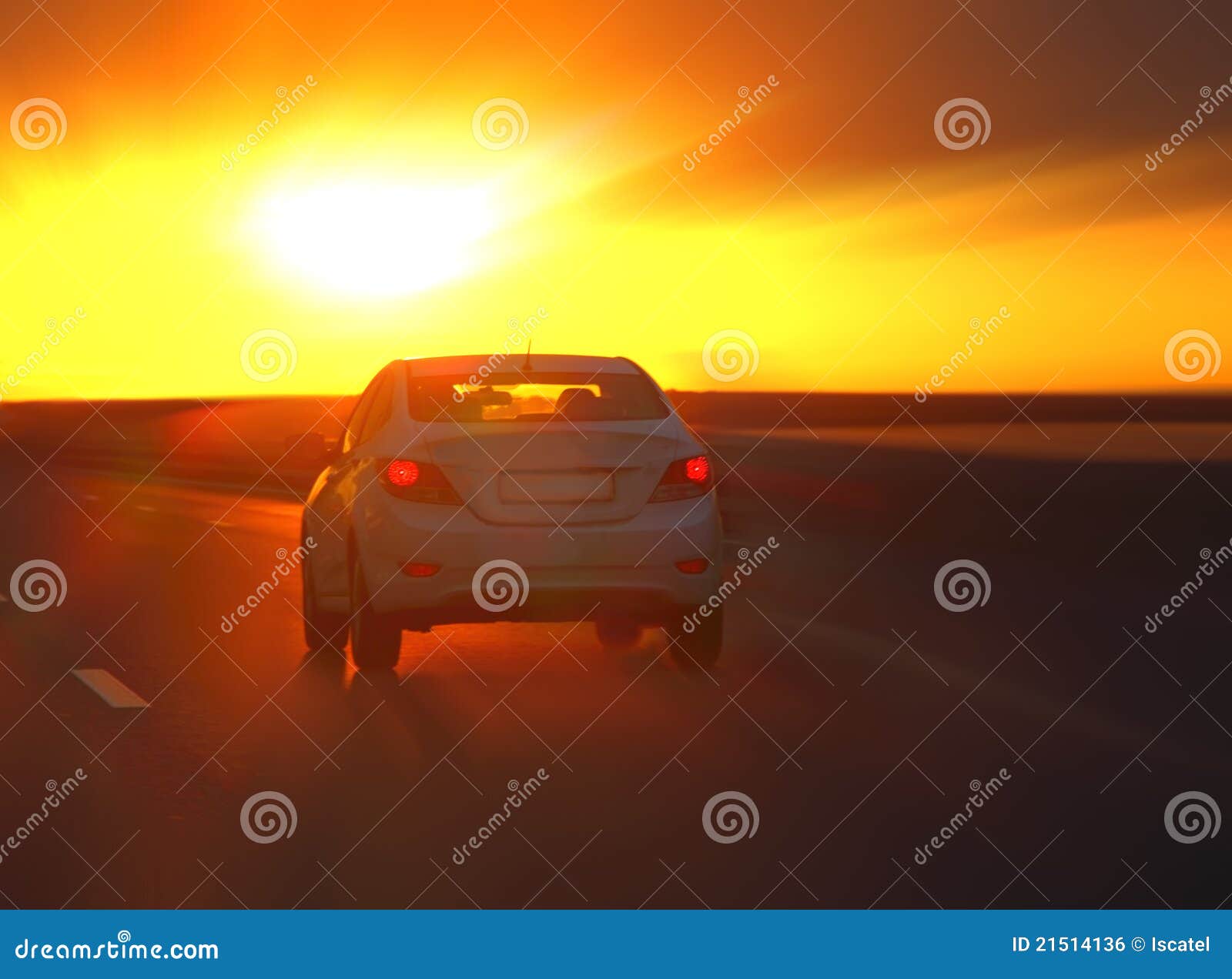 Car at sunset stock photo. Image of freeway, dusk, street - 21514136