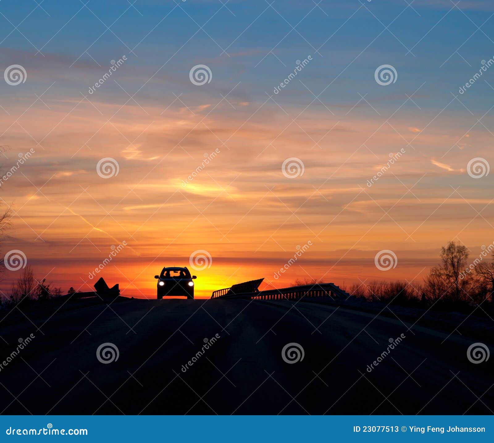 Car in sunset stock image. Image of beautiful, travel - 23077513