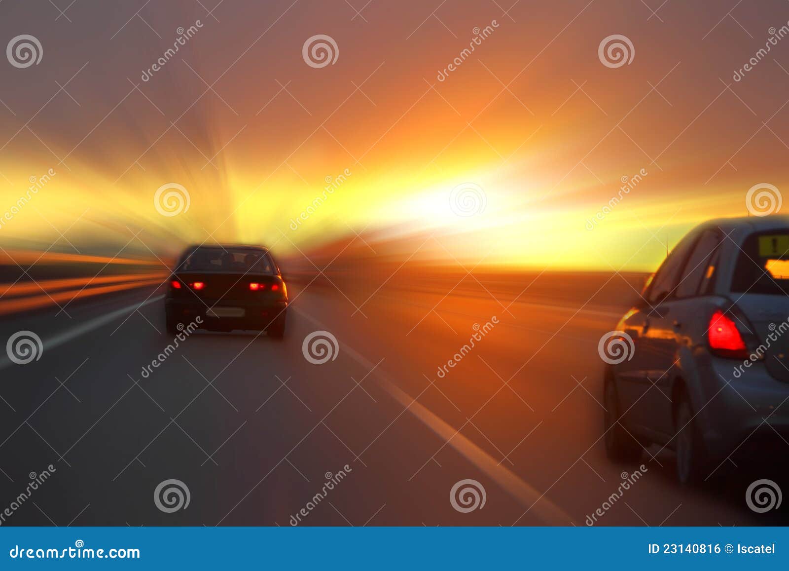 Car at sunset stock photo. Image of outdoors, road, freeway - 23140816