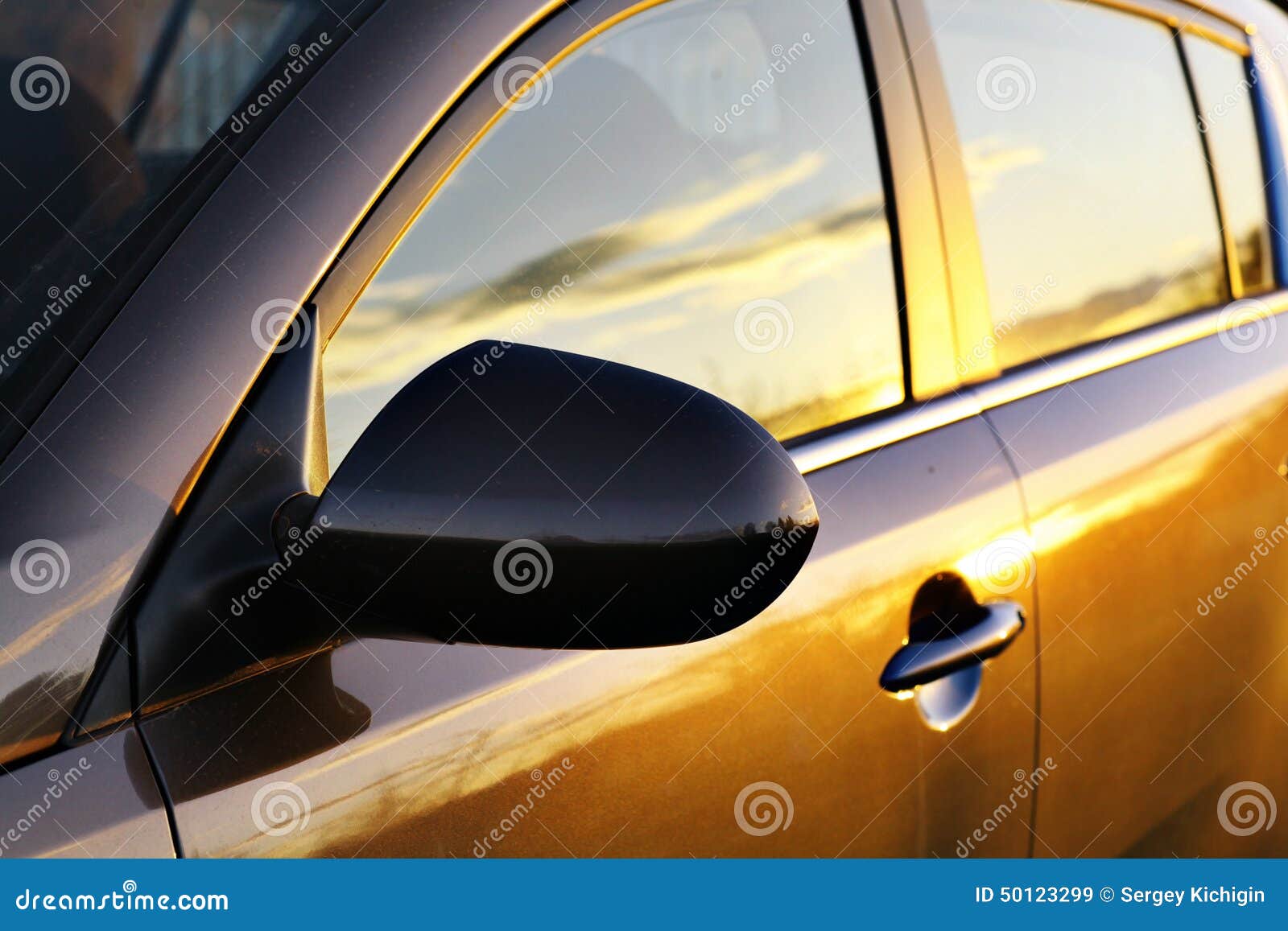 Car sunset reflection stock image. Image of sunset, clean - 50123299