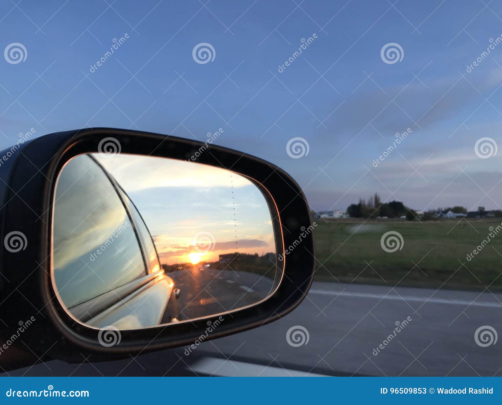 Car stock image. Image of evening, sunset, mirror, sideview - 96509853