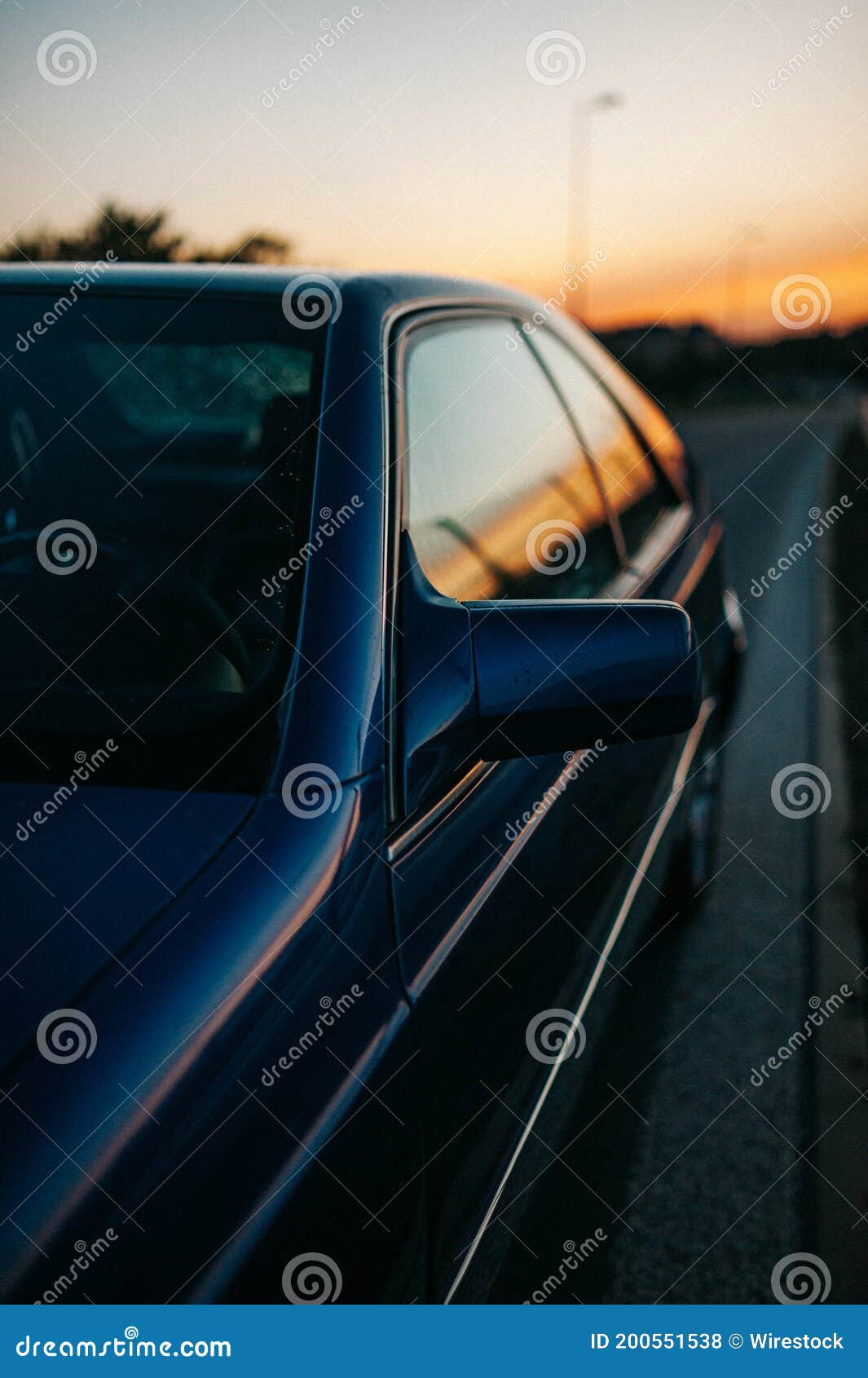 Car with the Sunset Sky Reflecting in the Windows Stock Photo - Image ...