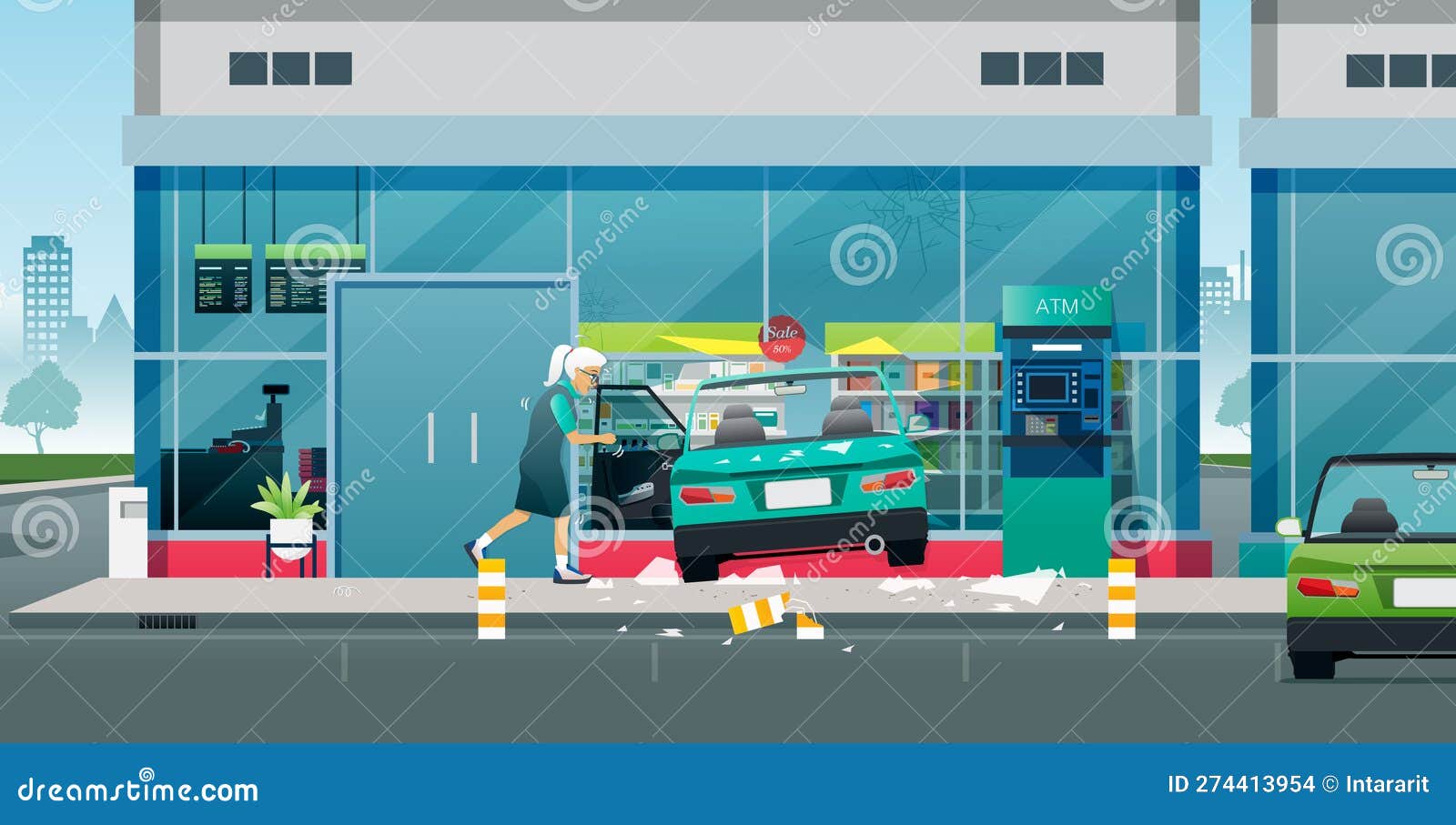 Car accident. stock vector. Illustration of dangerous - 274413954