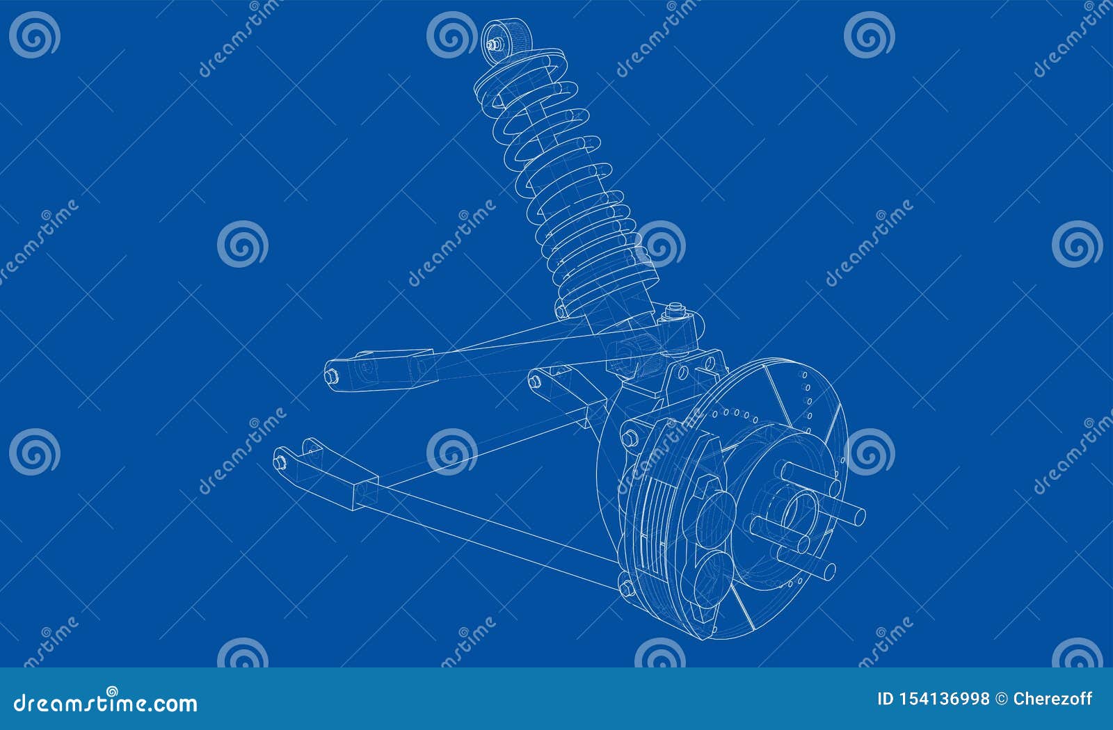 Car Suspension with Shock Absorber. Vector Stock Vector - Illustration ...