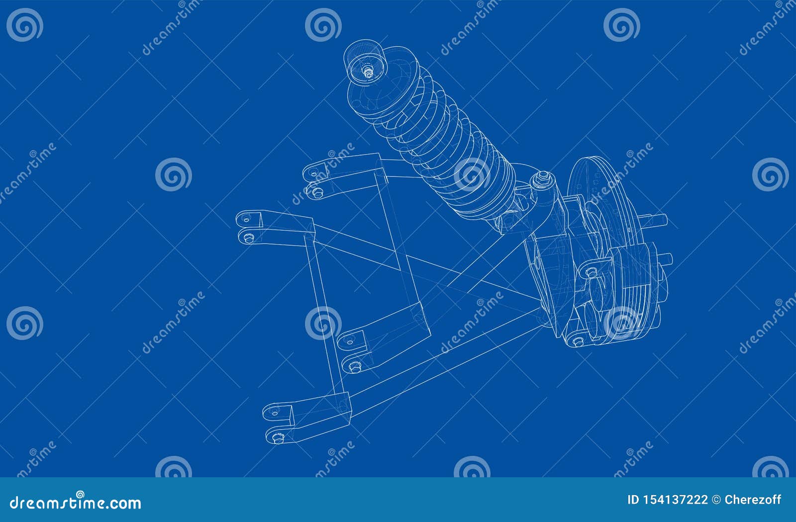 Car Suspension with Shock Absorber. Vector Stock Vector - Illustration ...