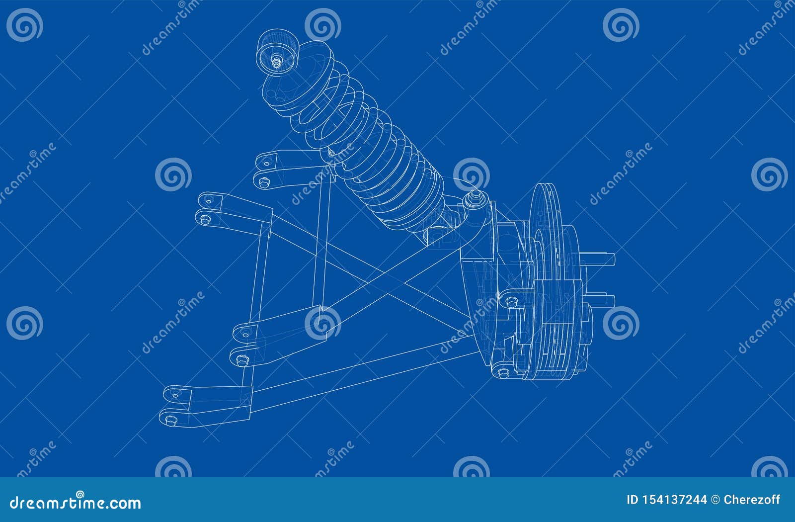 Car Suspension with Shock Absorber. Vector Stock Vector - Illustration ...
