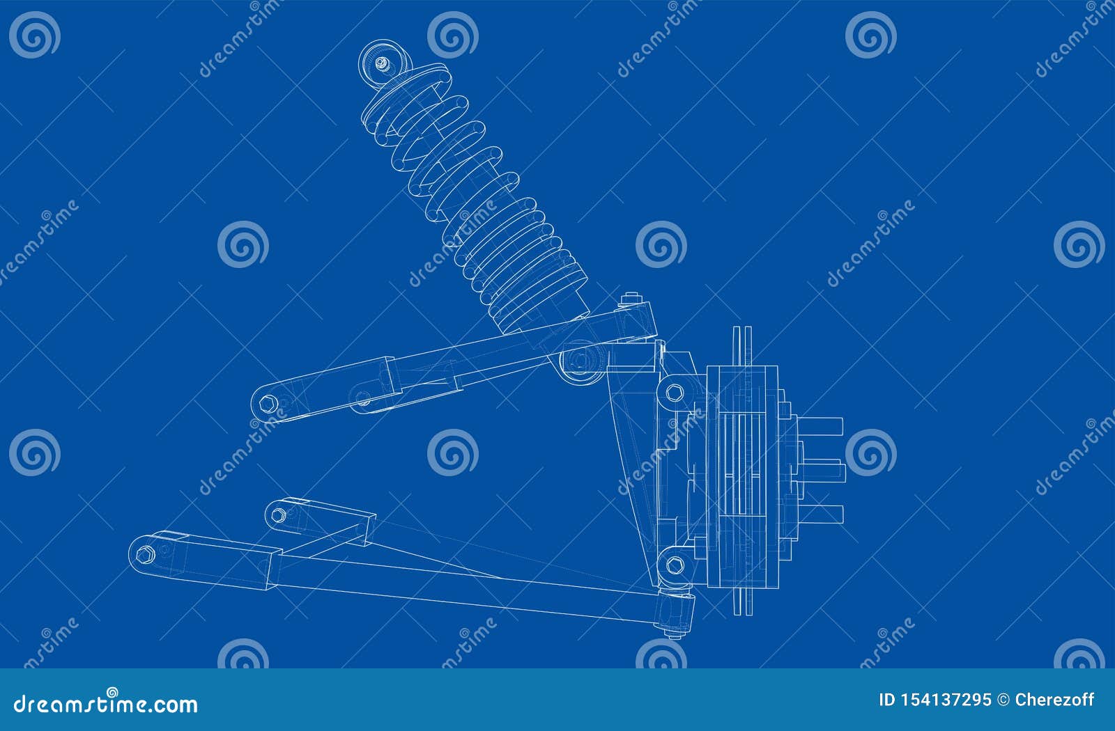 Car Suspension with Shock Absorber. Vector Stock Vector - Illustration ...