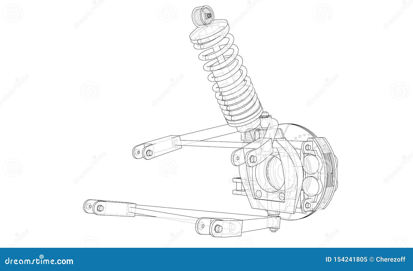 Car Suspension with Shock Absorber. Vector Stock Vector - Illustration ...