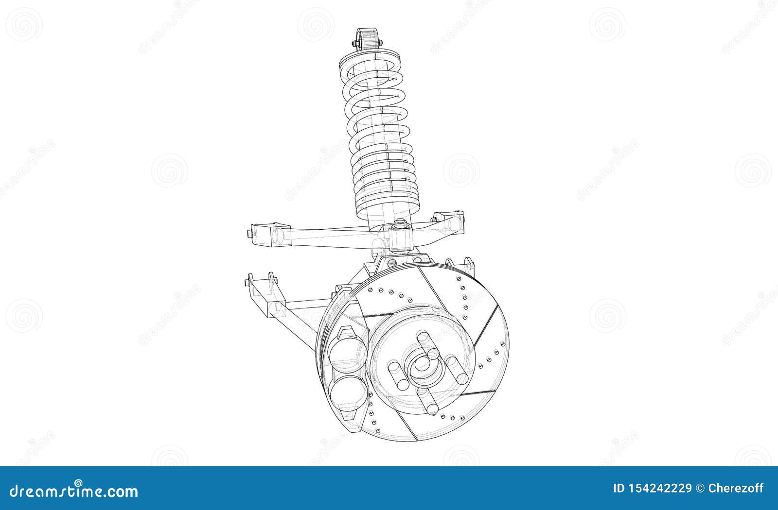 Car Suspension with Shock Absorber. Vector Stock Vector - Illustration ...