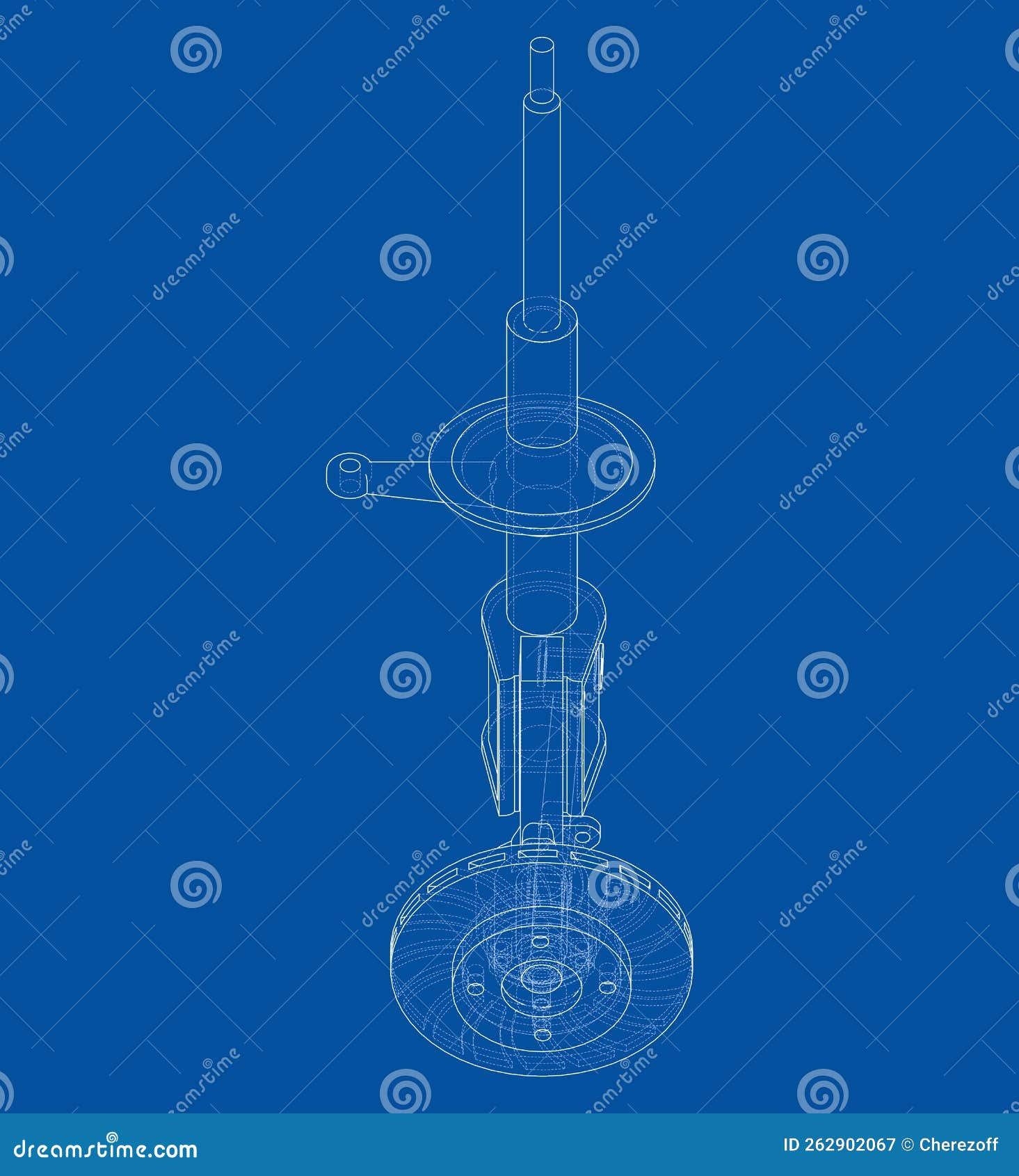 Car Suspension with Shock Absorber Stock Illustration - Illustration of ...