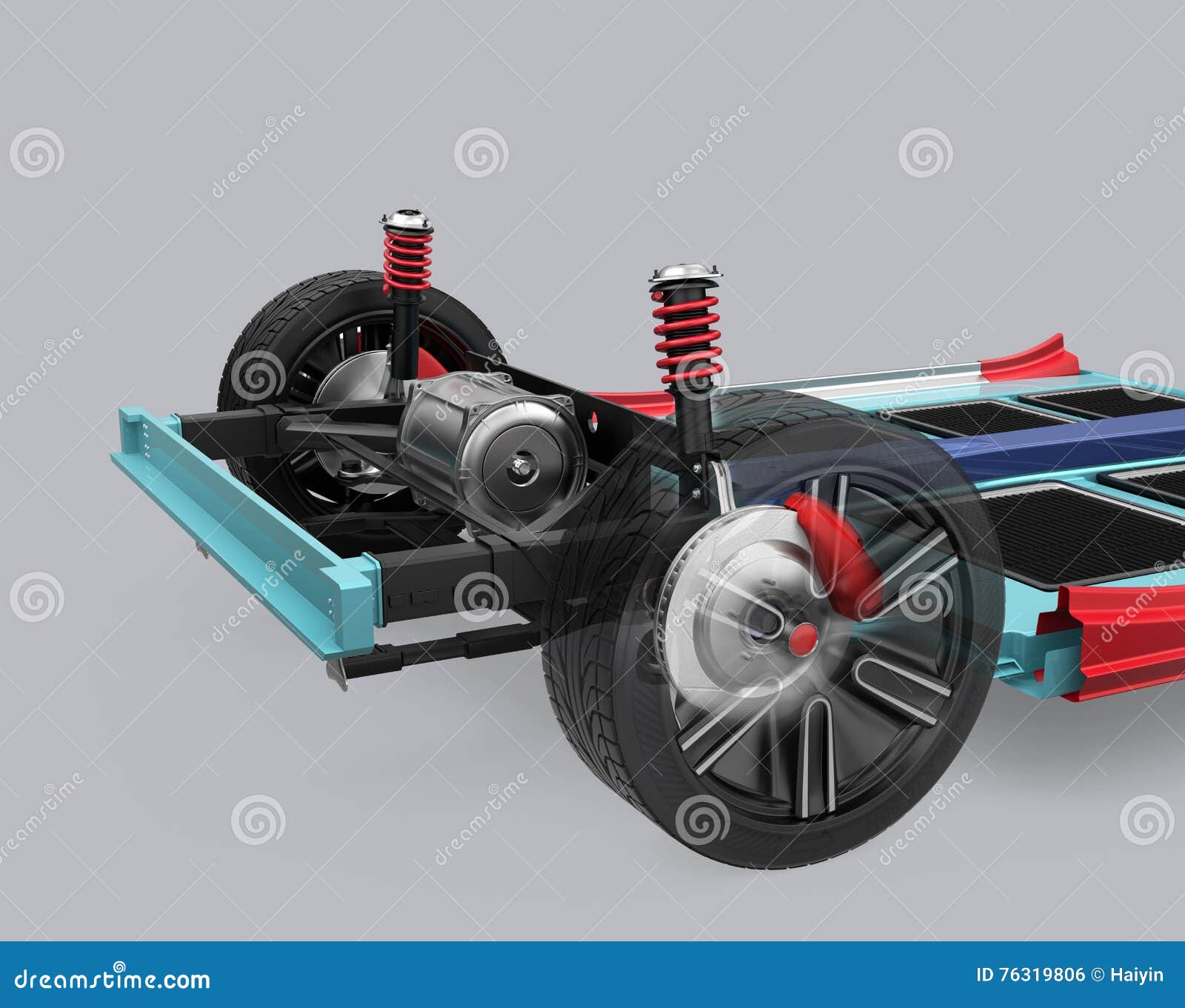 Car Suspension and Underframe Isolated on Gray Background Stock ...