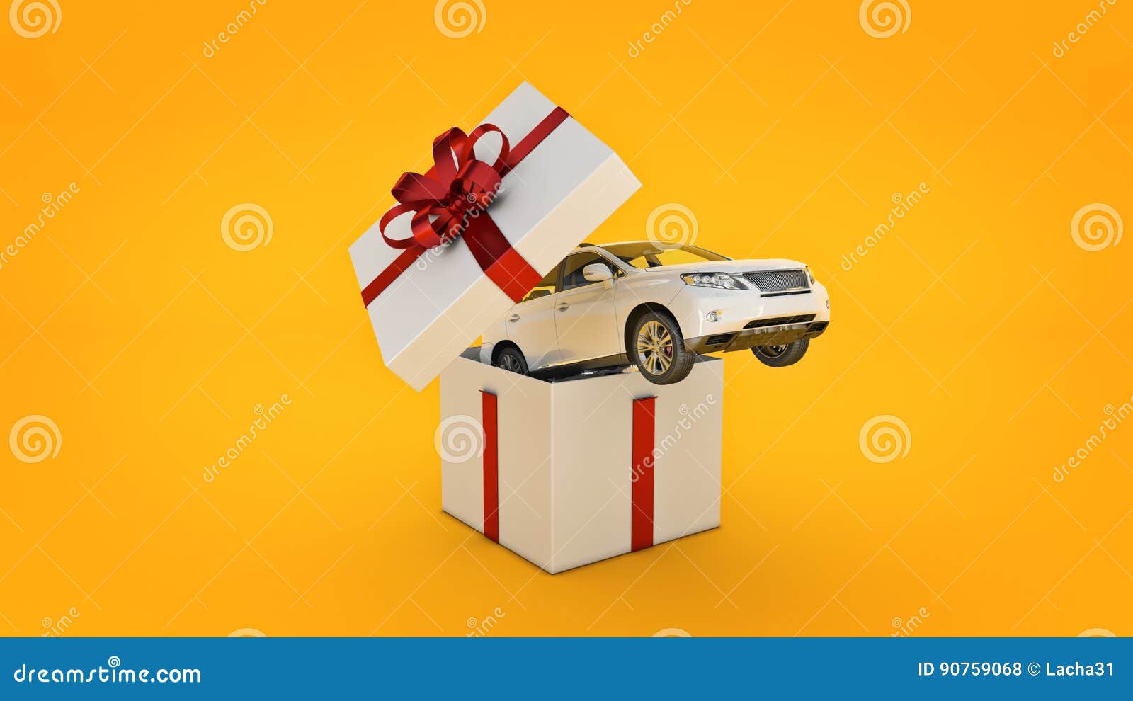 Car SUV Coupe. Gift Box Concept Stock Illustration - Illustration of ...