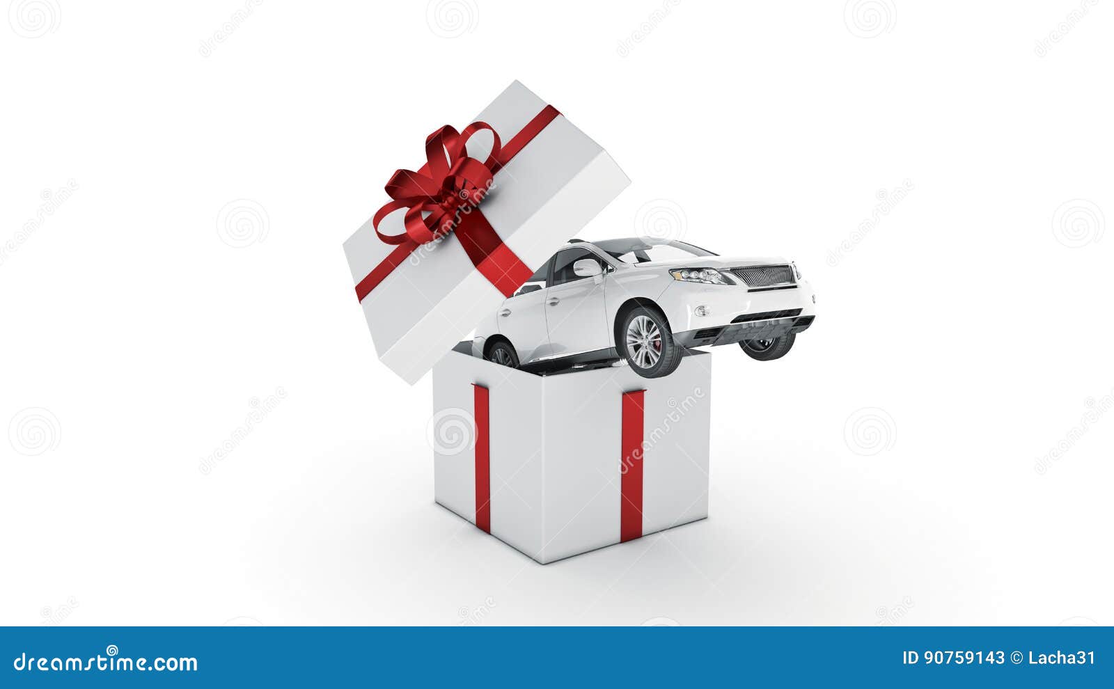 Car SUV Coupe. Gift Box Concept Stock Illustration - Illustration of ...