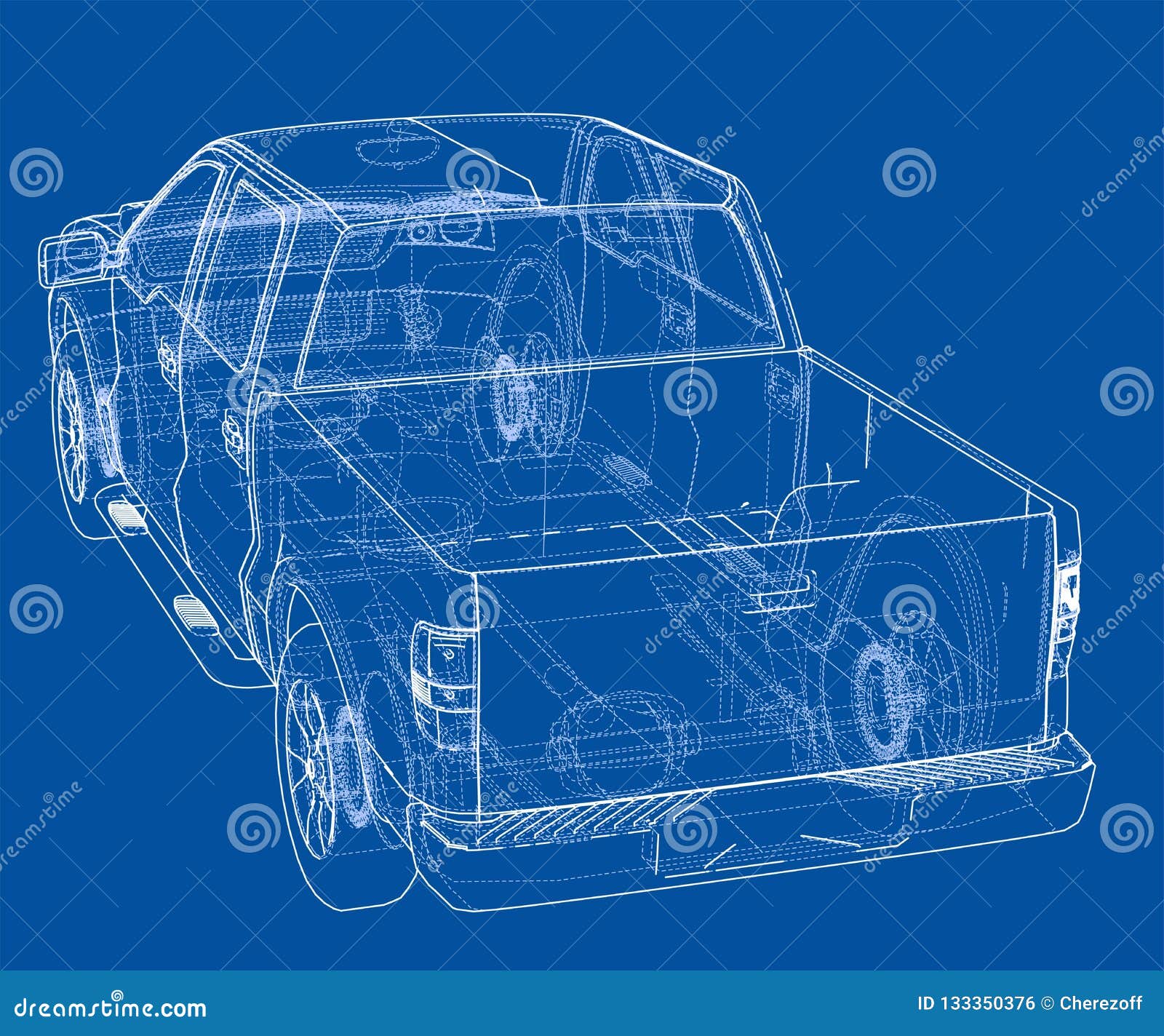 Car SUV Drawing Outline. 3d Illustration Stock Illustration ...