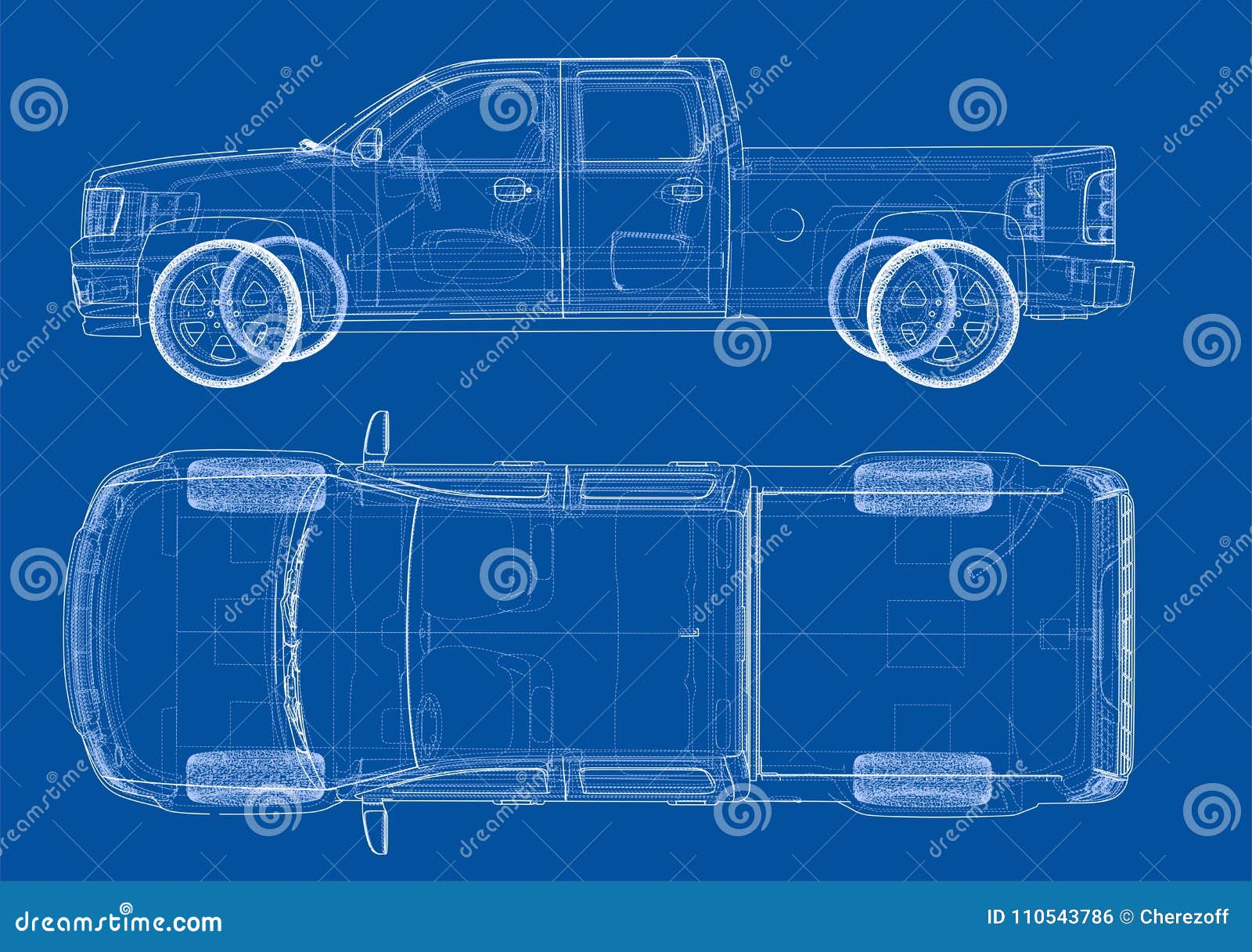 Car SUV Drawing Outline. Vector Rendering Stock Vector - Illustration ...