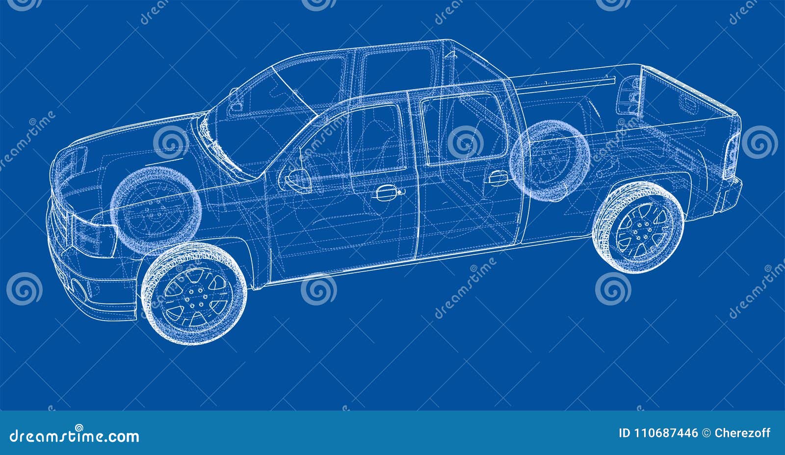 Car SUV Drawing Outline. Vector Rendering Stock Vector - Illustration ...