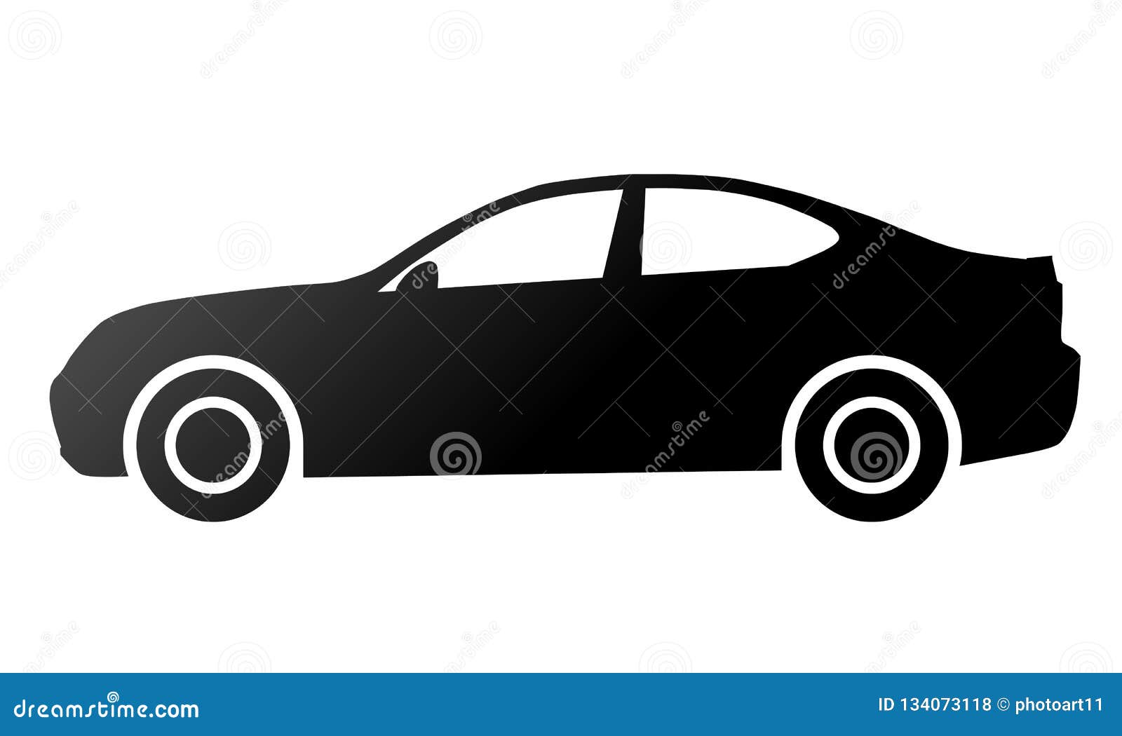Car Symbol Icon - Black Gradient, 2d, Isolated - Vector Stock Vector ...