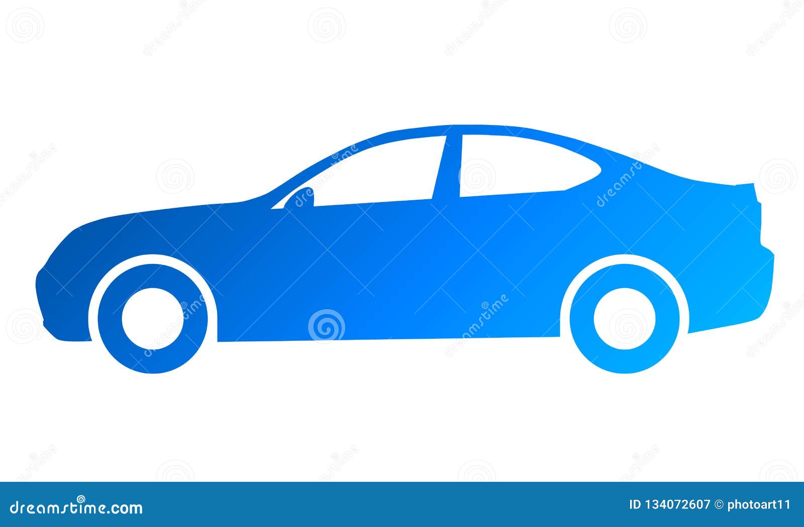 Car Symbol Icon - Blue Gradient, 2d, Isolated - Vector Stock Vector ...