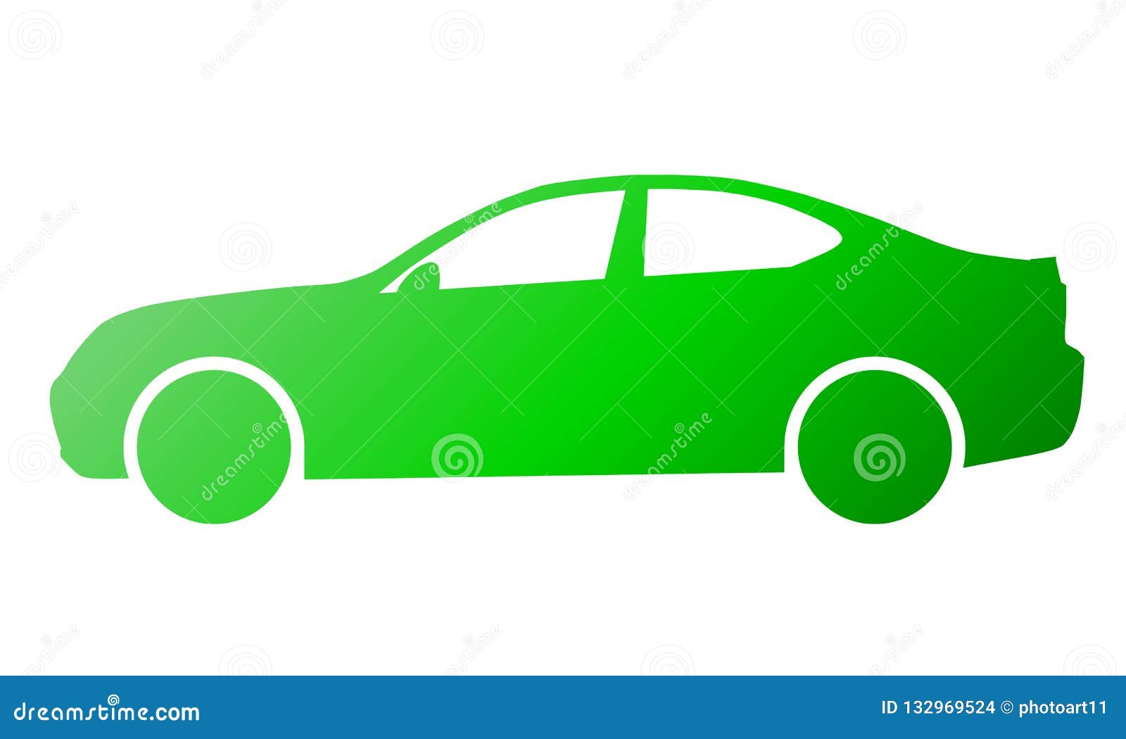 Car Symbol Icon - Green Gradient, 2d, Isolated - Vector Stock Vector ...