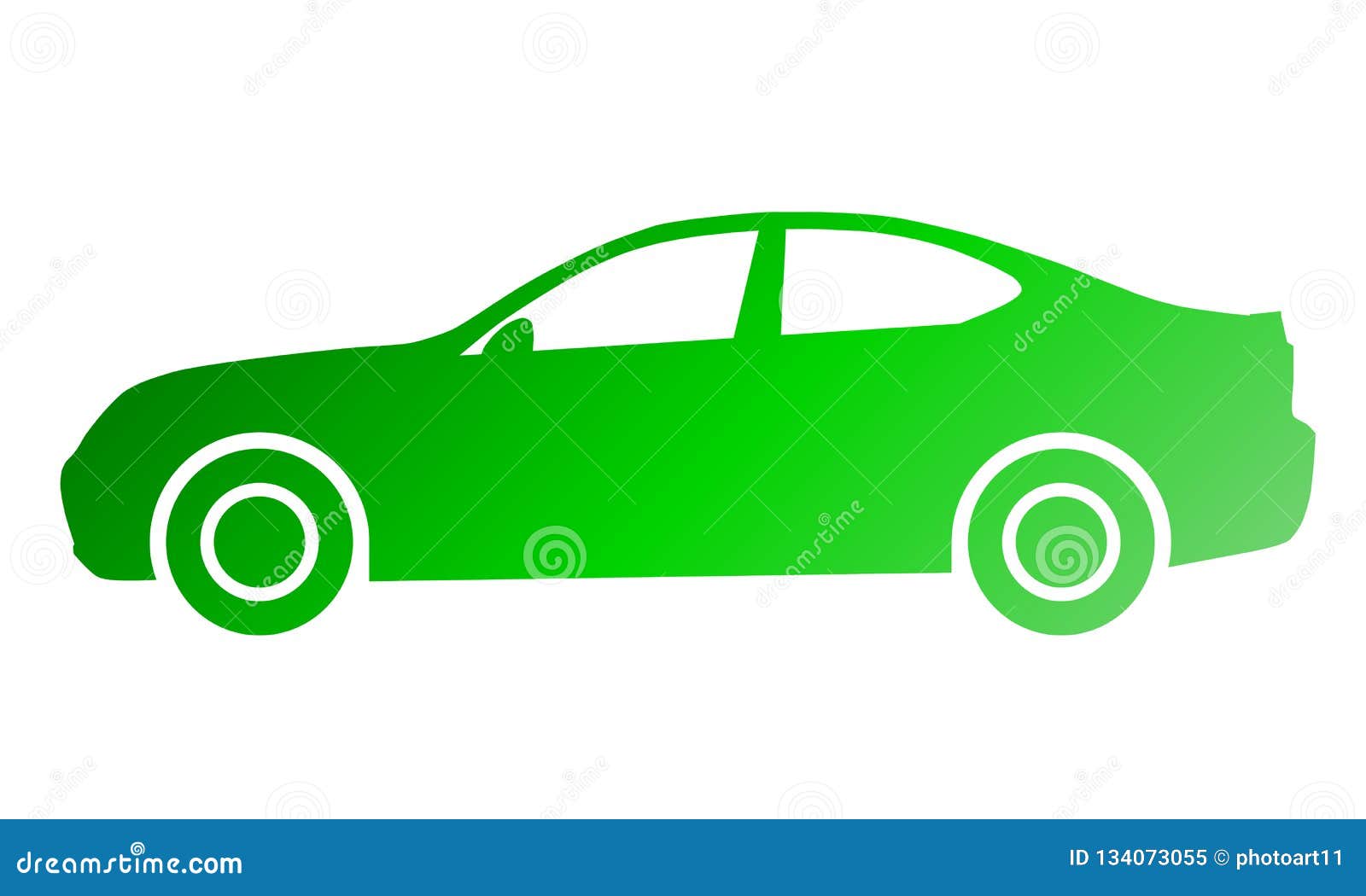 Car Symbol Icon - Green Gradient, 2d, Isolated - Vector Stock Vector ...