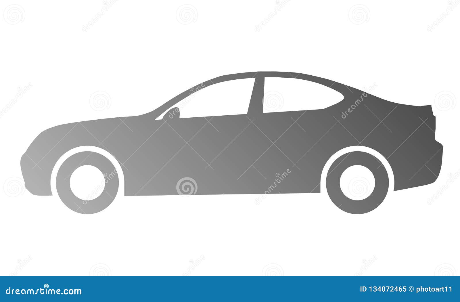 Car Symbol Icon - Medium Gray Gradient, 2d, Isolated - Vector Stock ...