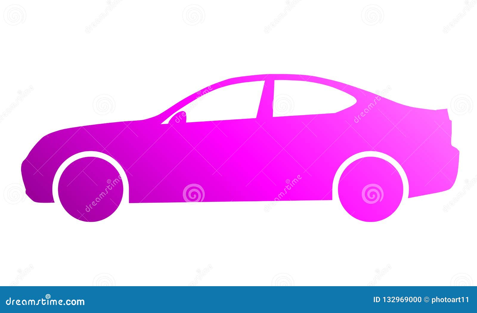 Car Symbol Icon - Purple Gradient, 2d, Isolated - Vector Stock Vector ...