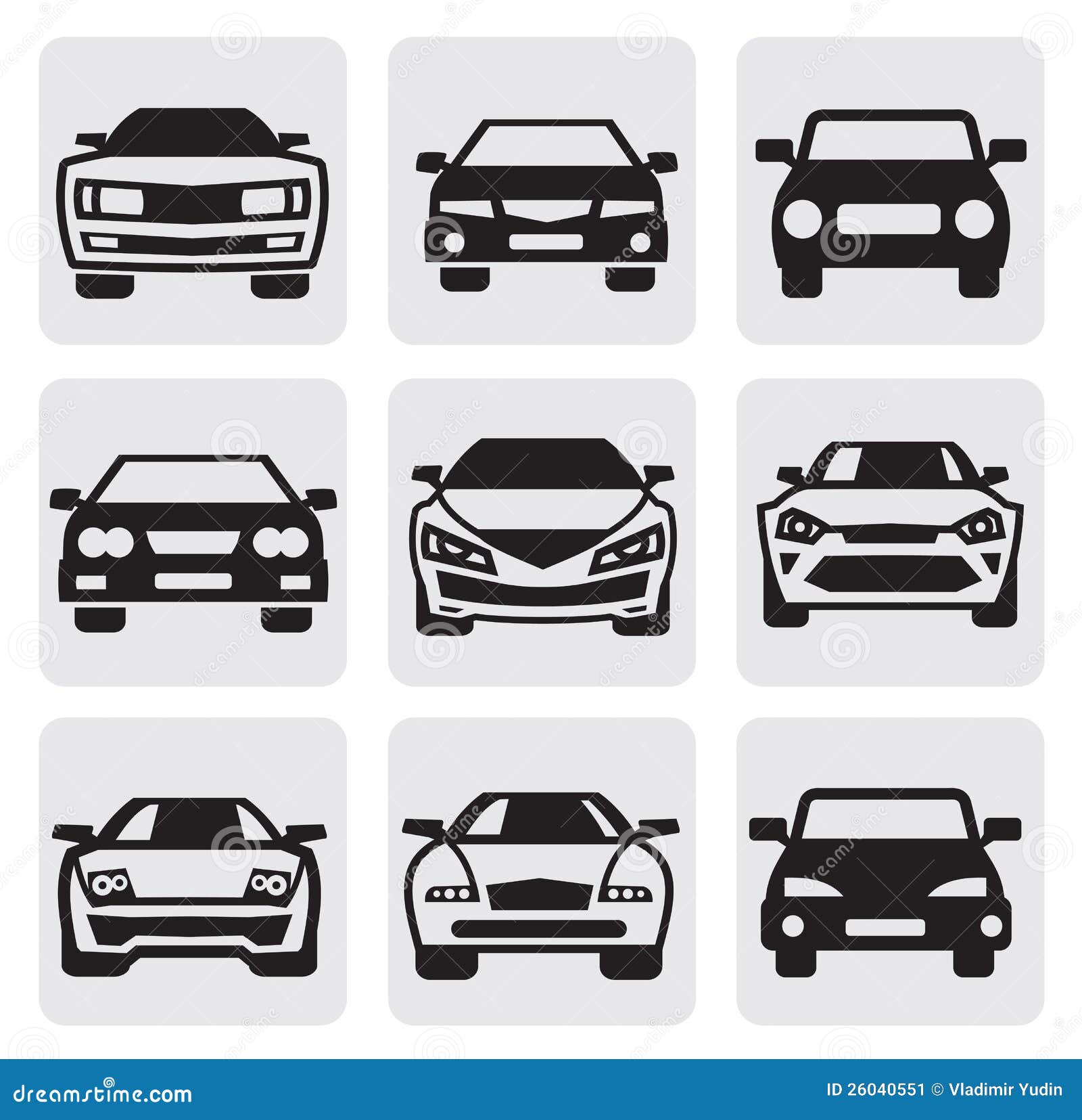 Car symbols set stock vector. Illustration of silhouettes - 26040551