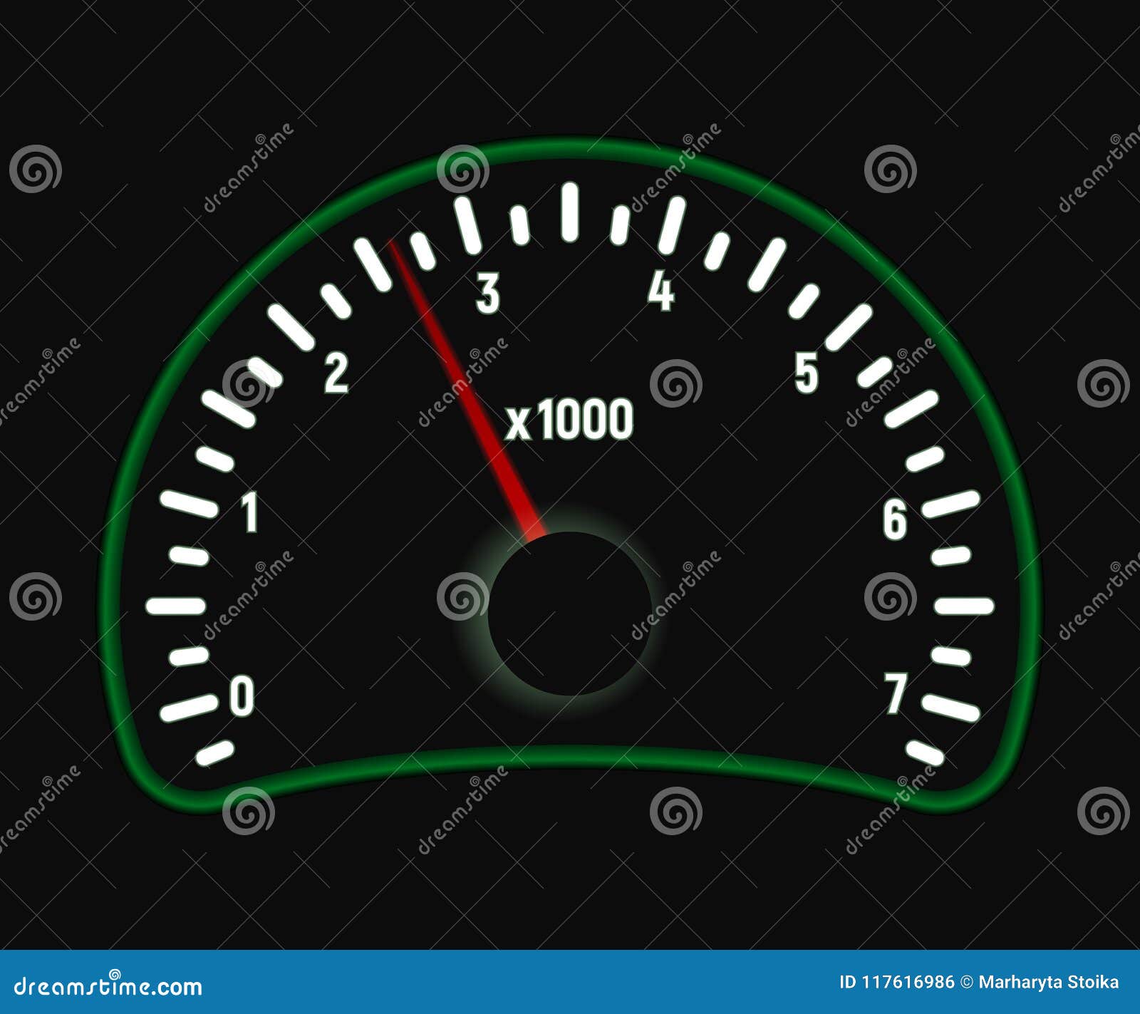 Car tachometer. stock vector. Illustration of dashboard - 117616986