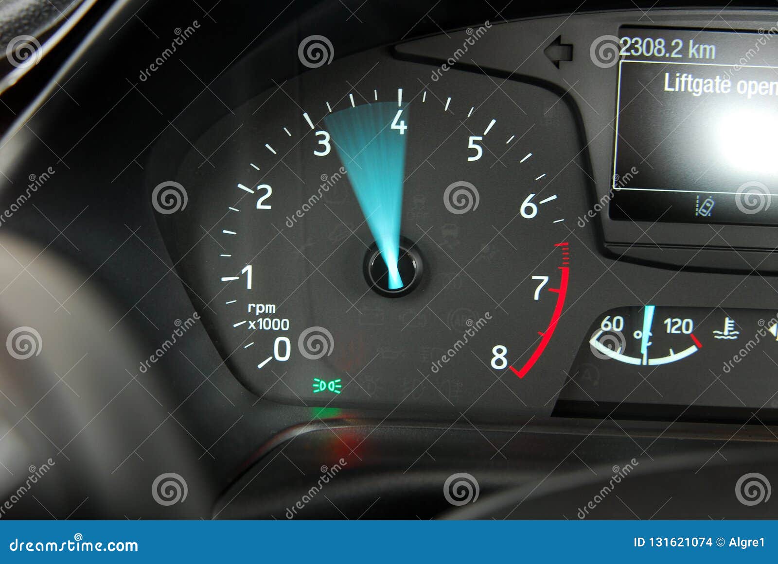 Car Tachometer stock photo. Image of light, miles, competition - 131621074