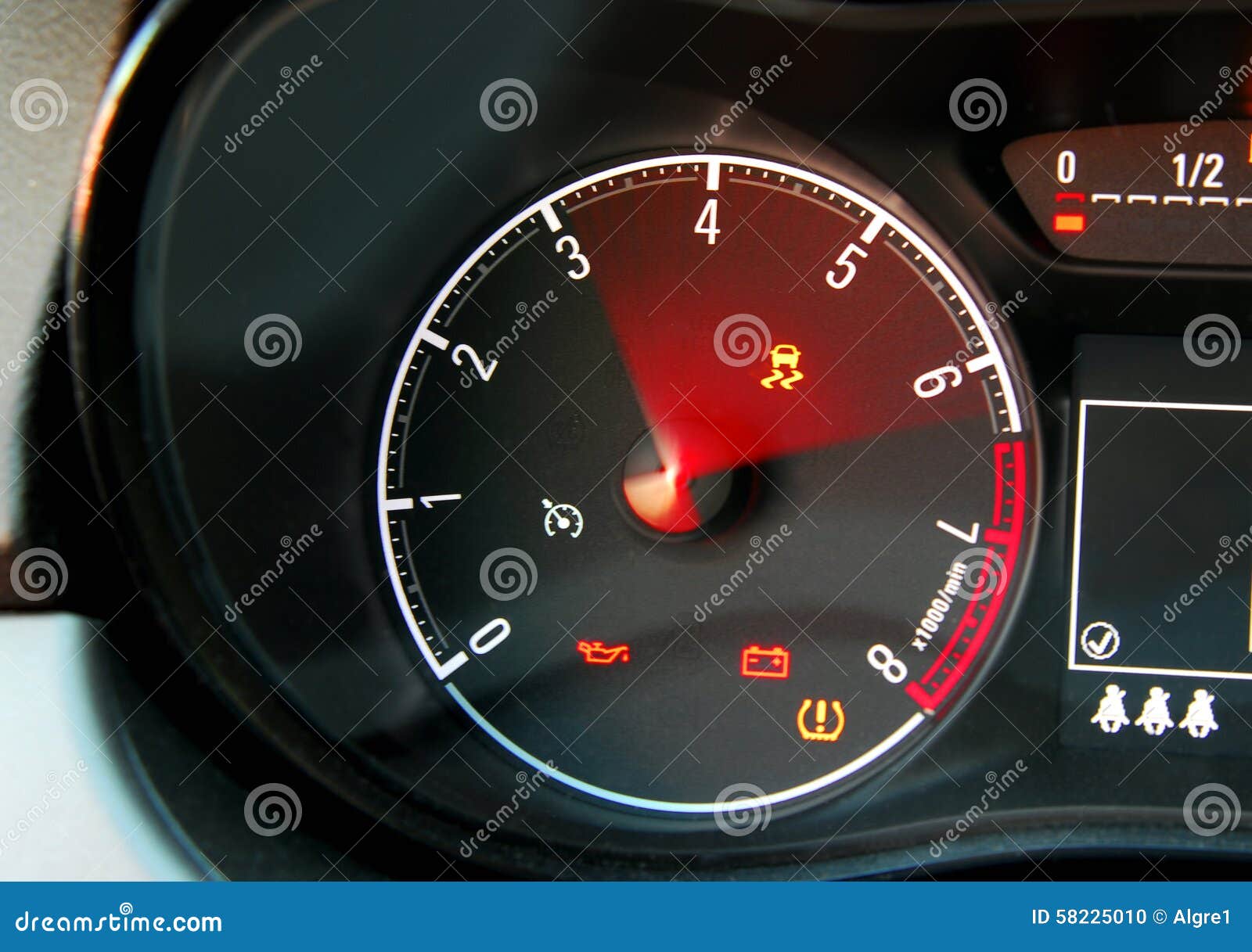 Car Tachometer stock photo. Image of levels, kilometer - 58225010