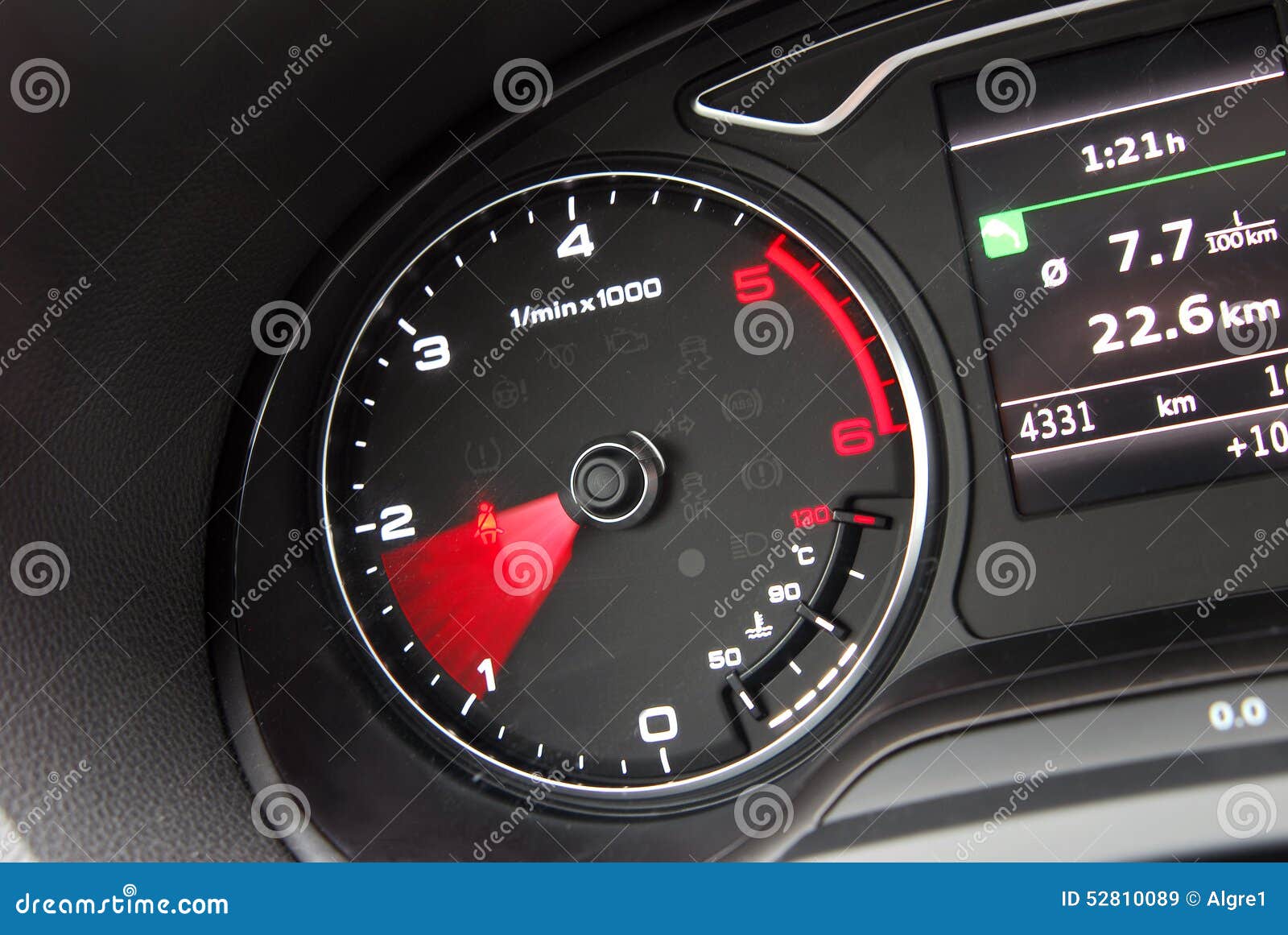 Car Tachometer stock image. Image of counter, black, light - 52810089