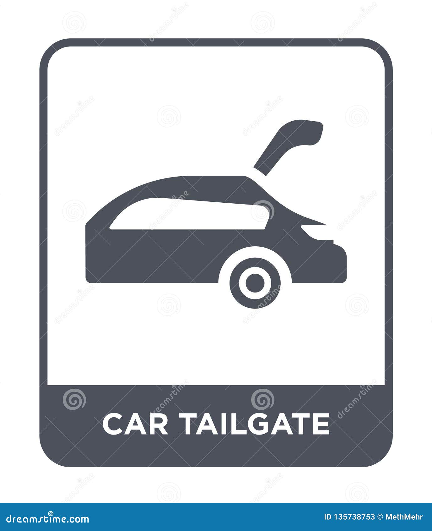 Car Tailgate Icon in Trendy Design Style. Car Tailgate Icon Isolated on ...