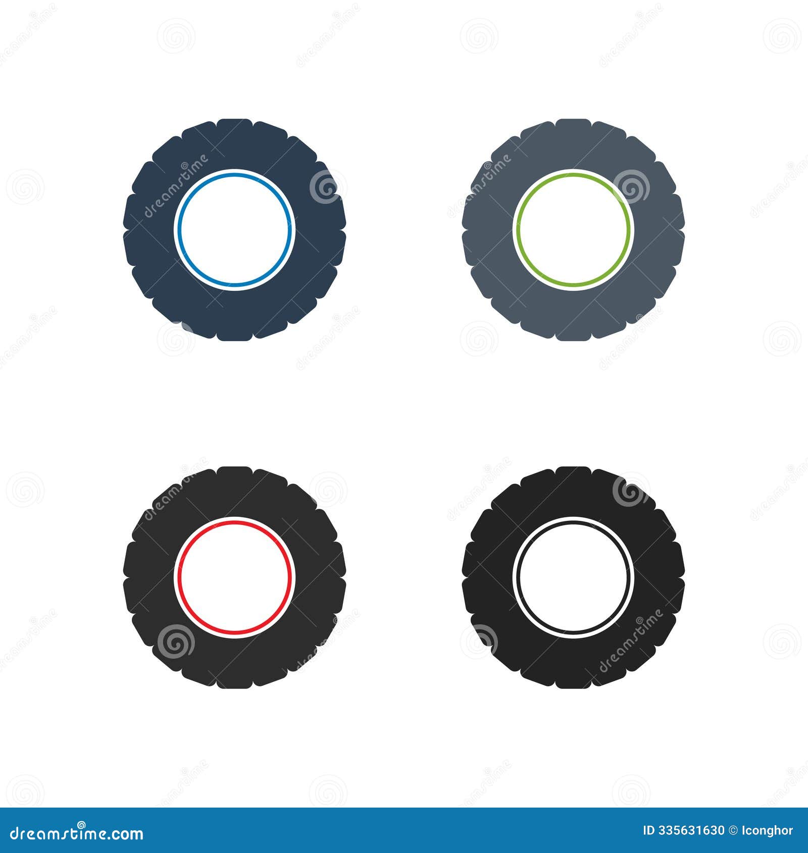 Car Tear Icon Set. Flat Style Vector Stock Illustration - Illustration ...