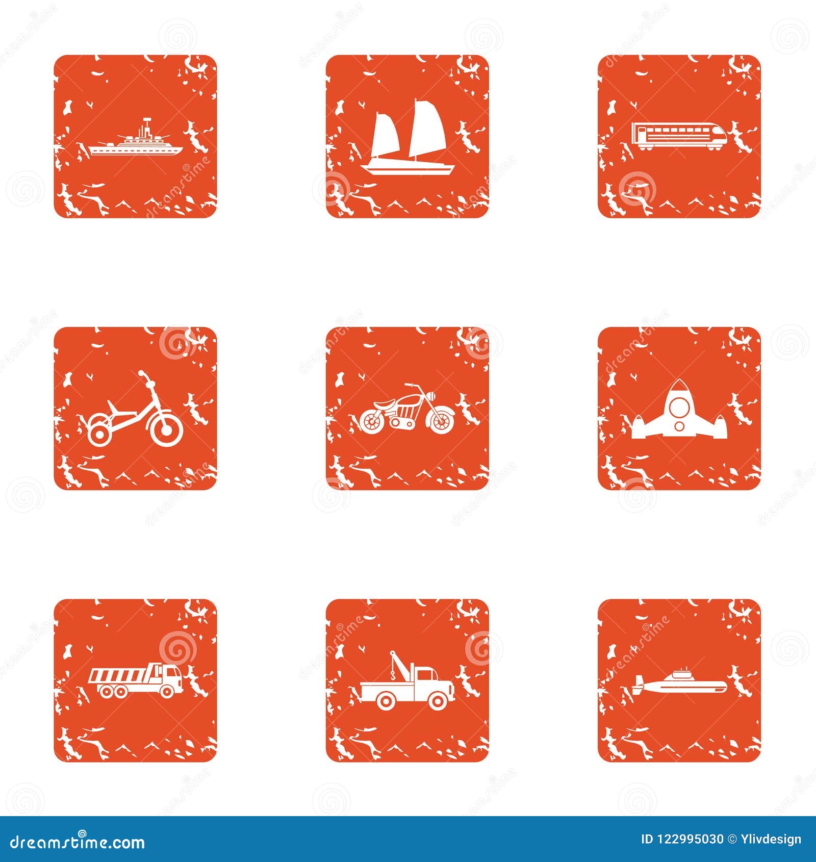 Car Tech Icons Set, Grunge Style Stock Vector - Illustration of ...