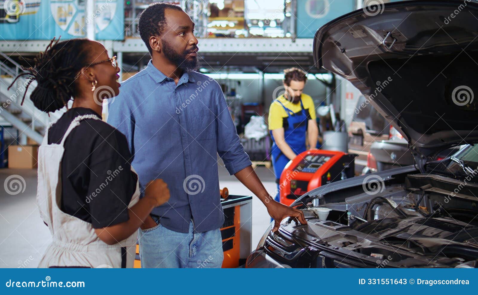 Car Technician Uses AR in Garage Stock Image - Image of inspection ...