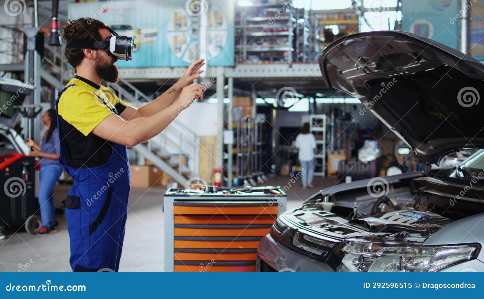 Car Technician Using Virtual Reality Stock Video - Video of service ...