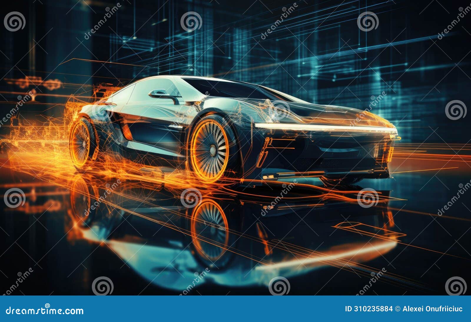 A Car with Technology in Motion Stock Photo - Image of tech, abstract ...